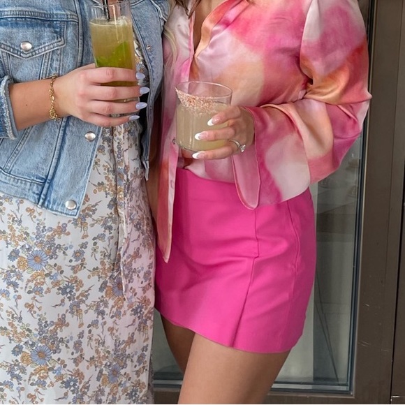 Zara | Skirts | Zara Pink Skort | Poshmark